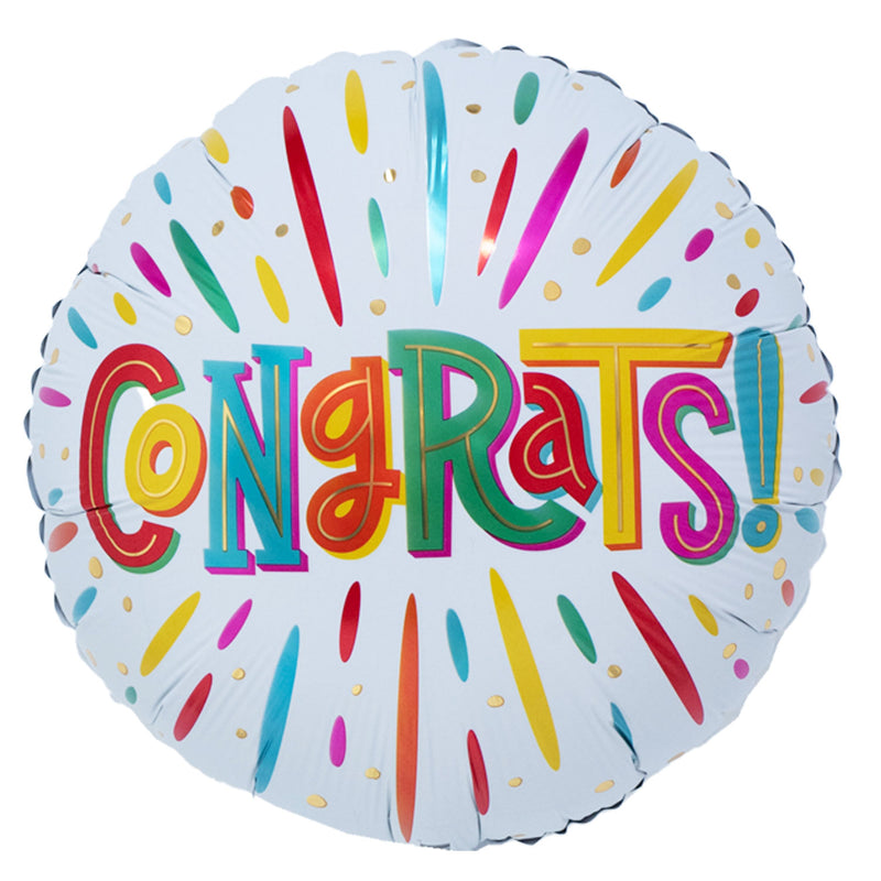 18" Congratulations Balloon | Luft Balloon | Solid Color Balloons Chicago