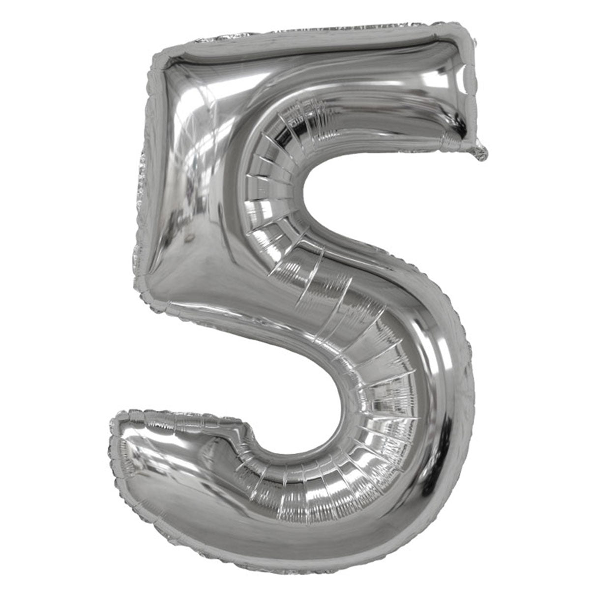 Air-Filled 14" Silver Number Five Balloon | Luft Balloon | Solid Color ...