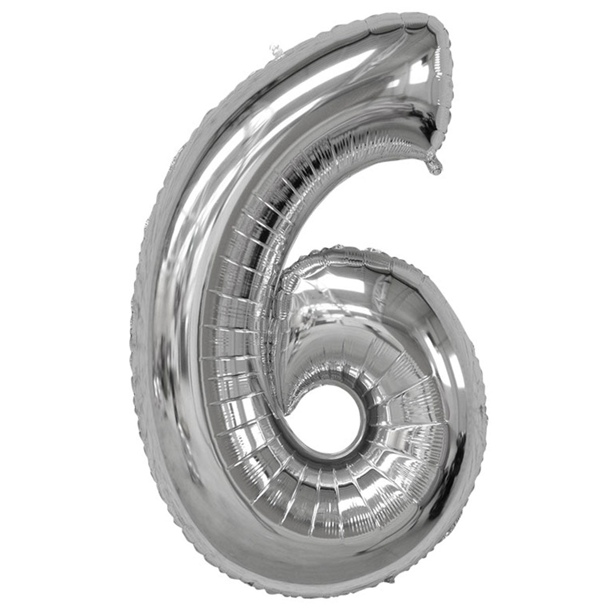 Air-Filled 14" Silver Number Six Balloon | Luft Balloon | Solid Color ...