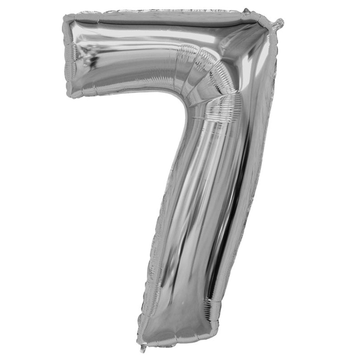 Air-Filled 40" Silver Number Seven Balloon | Luft Balloon | Solid Color ...