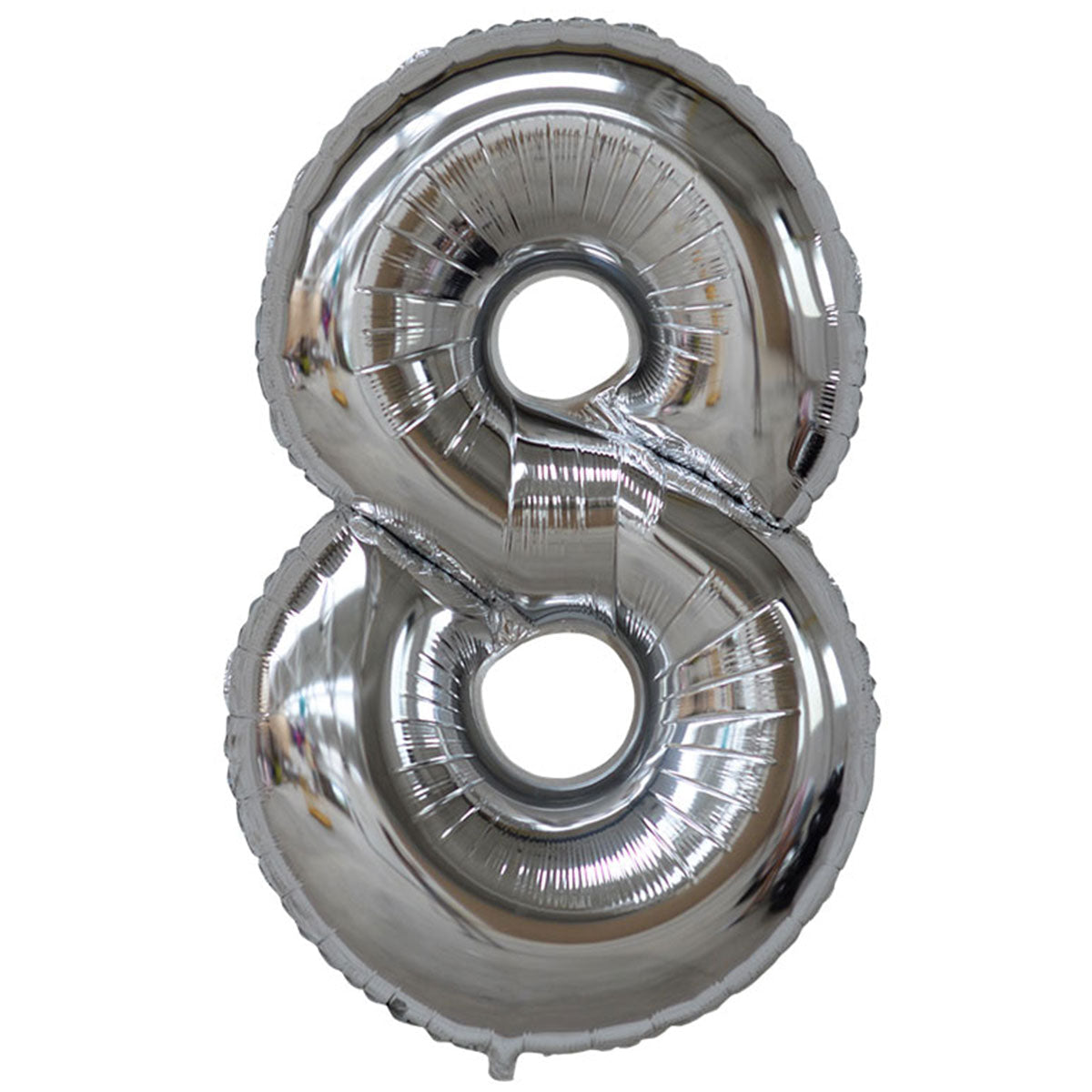 Air-Filled 14" Silver Number Eight Balloon | Luft Balloon | Solid Color ...