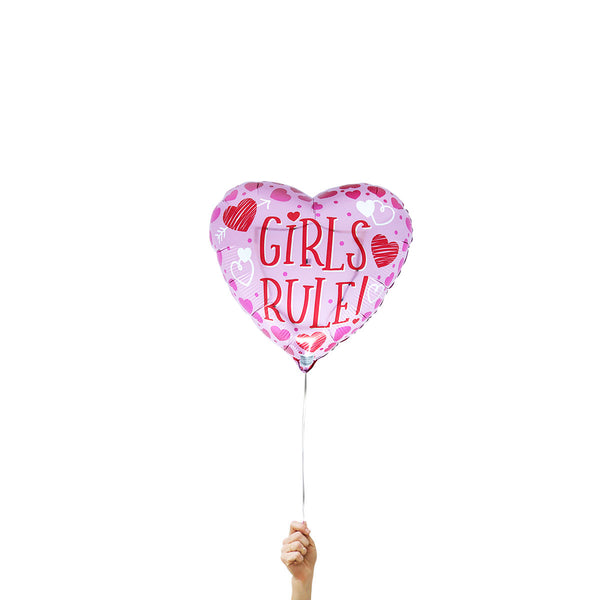 18" Girls Rule! | Luft Balloon | Solid Color Balloons Chicago