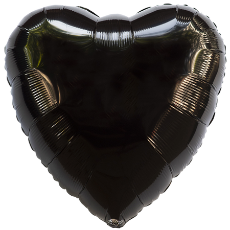 18" Black Heart Balloon | Luft Balloon | Solid Color Balloons Chicago