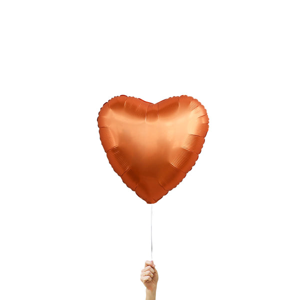 18" Burnt Orange Heart Balloon | Luft Balloon | Solid Color Balloons ...