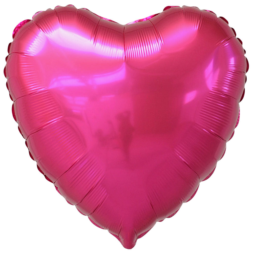 18" Bright Pink Heart Balloon | Luft Balloon | Solid Color Balloons Chicago