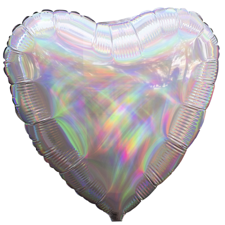 18" Iridescent Rainbow Heart Balloon | Luft Balloon | Solid Color ...