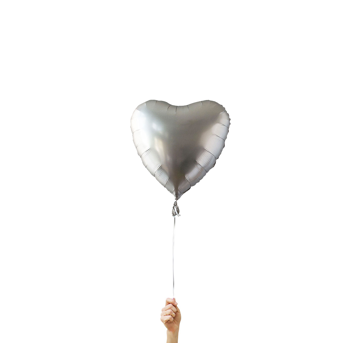 18" Satin Silver Heart Balloon | Luft Balloon | Solid Color Balloons ...