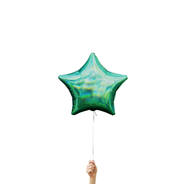 18" Iridescent Green Star Balloon | Luft Balloon | Solid Color Balloons ...