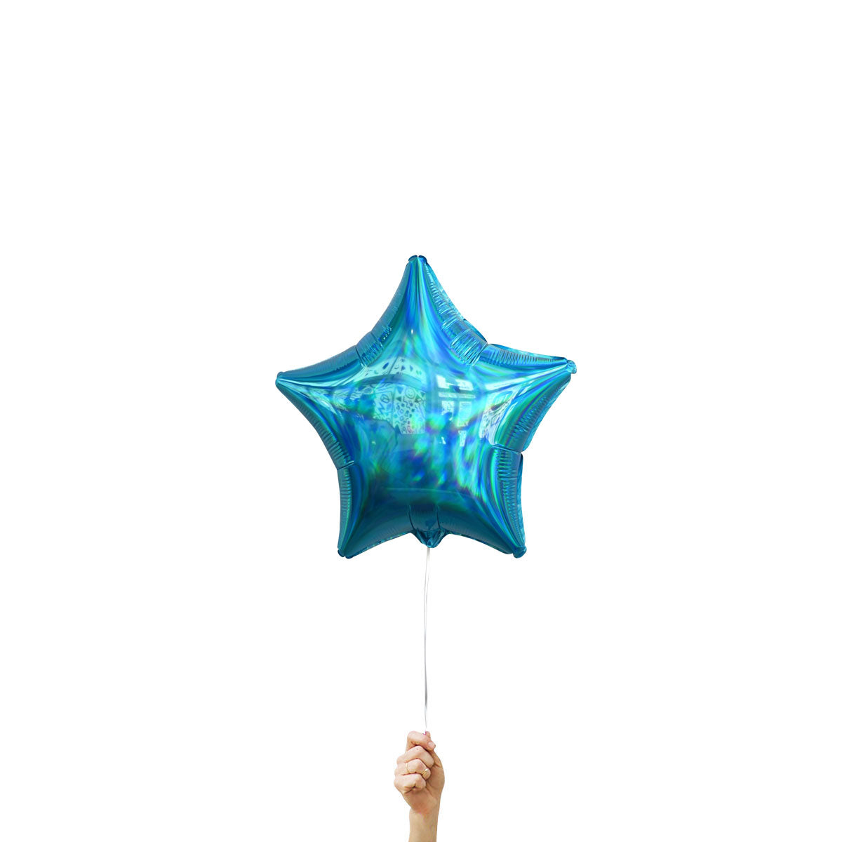 18" Iridescent Cyan Star Balloon | Luft Balloon | Solid Color Balloons ...