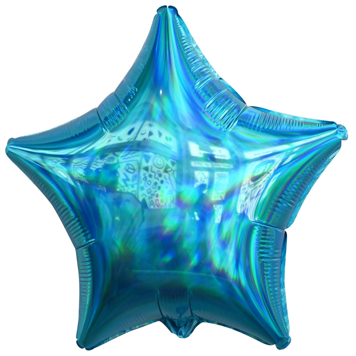 18" Iridescent Cyan Star Balloon | Luft Balloon | Solid Color Balloons ...