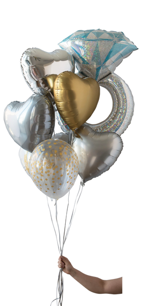 18" Satin Silver Heart Balloon | Luft Balloon | Solid Color Balloons ...